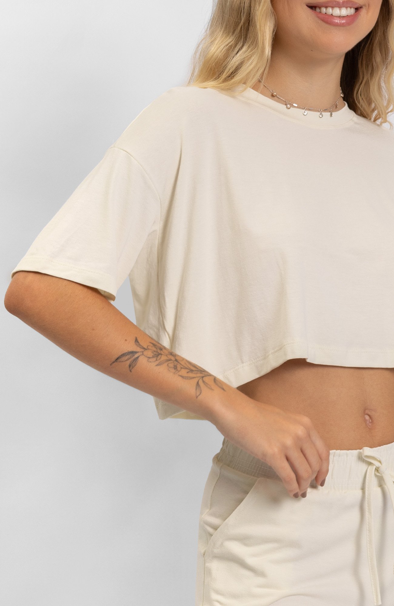 Conjunto Cropped Over - Off White